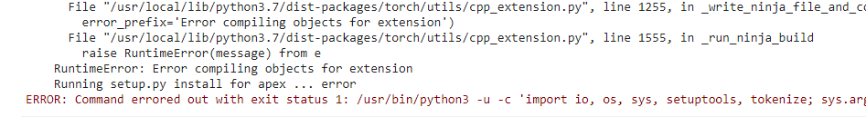 Apex installation problem · Issue #1156 · NVIDIA/apex · GitHub