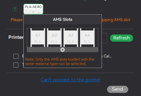 Can't print in PLA Aero using AMS · Issue #2533 · bambulab/BambuStudio · GitHub