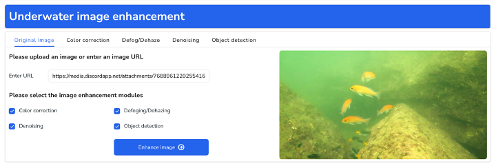 GitHub - Vidushi-Gupta/Underwater-Image-Enhancement: Major project for ...