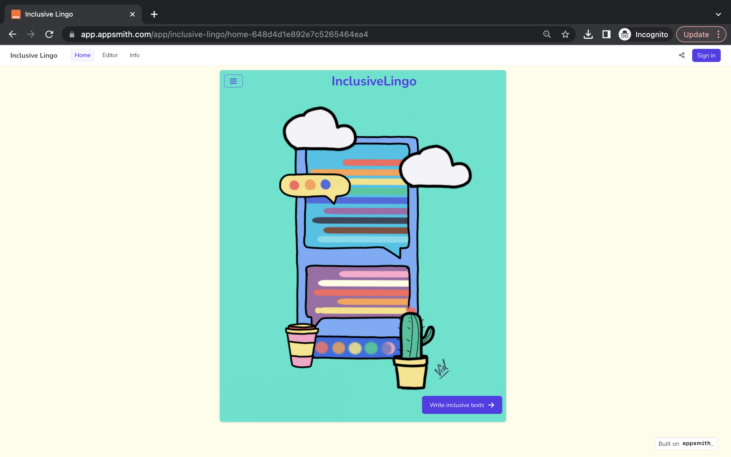 GitHub - Vidushi-Gupta/InclusiveLingo: Submission for PrideHacks 2023