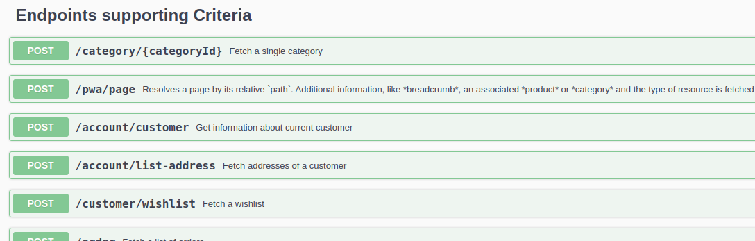 [FEATURE] allow to pass parameters available in endpoints supporting Criteria · Issue #1821 ...