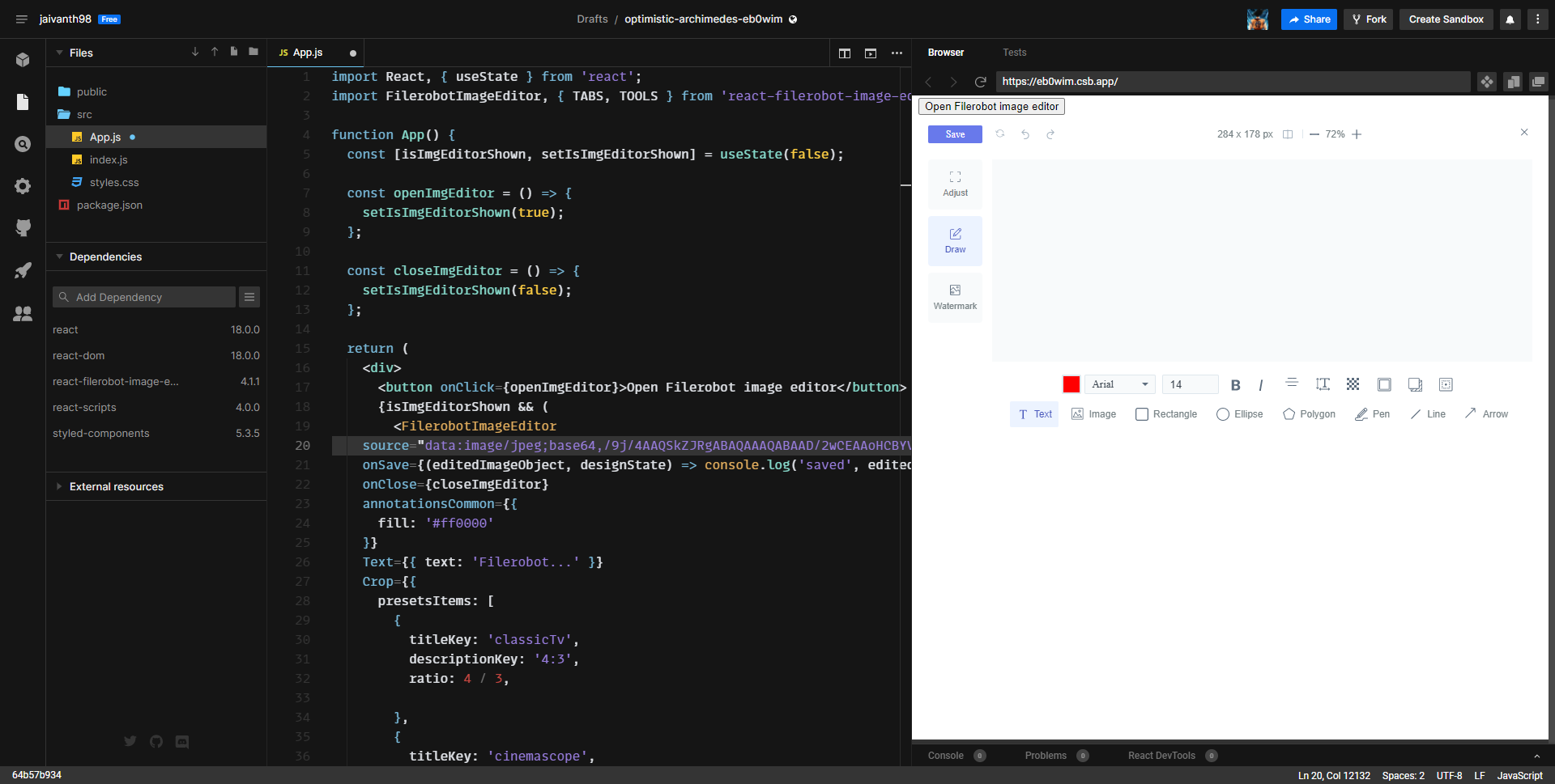 how to hide the resolution warning · Issue #188 · scaleflex/filerobot-image-editor · GitHub