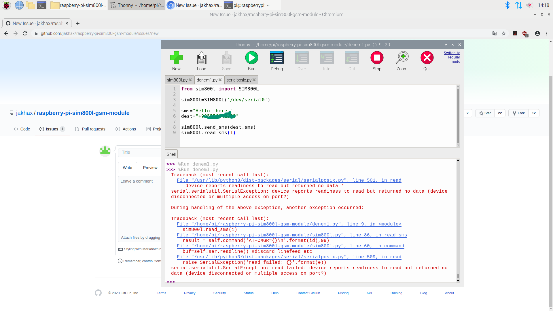 Read SMS error? · Issue #3 · jakhax/raspberry-pi-sim800l-gsm-module · GitHub