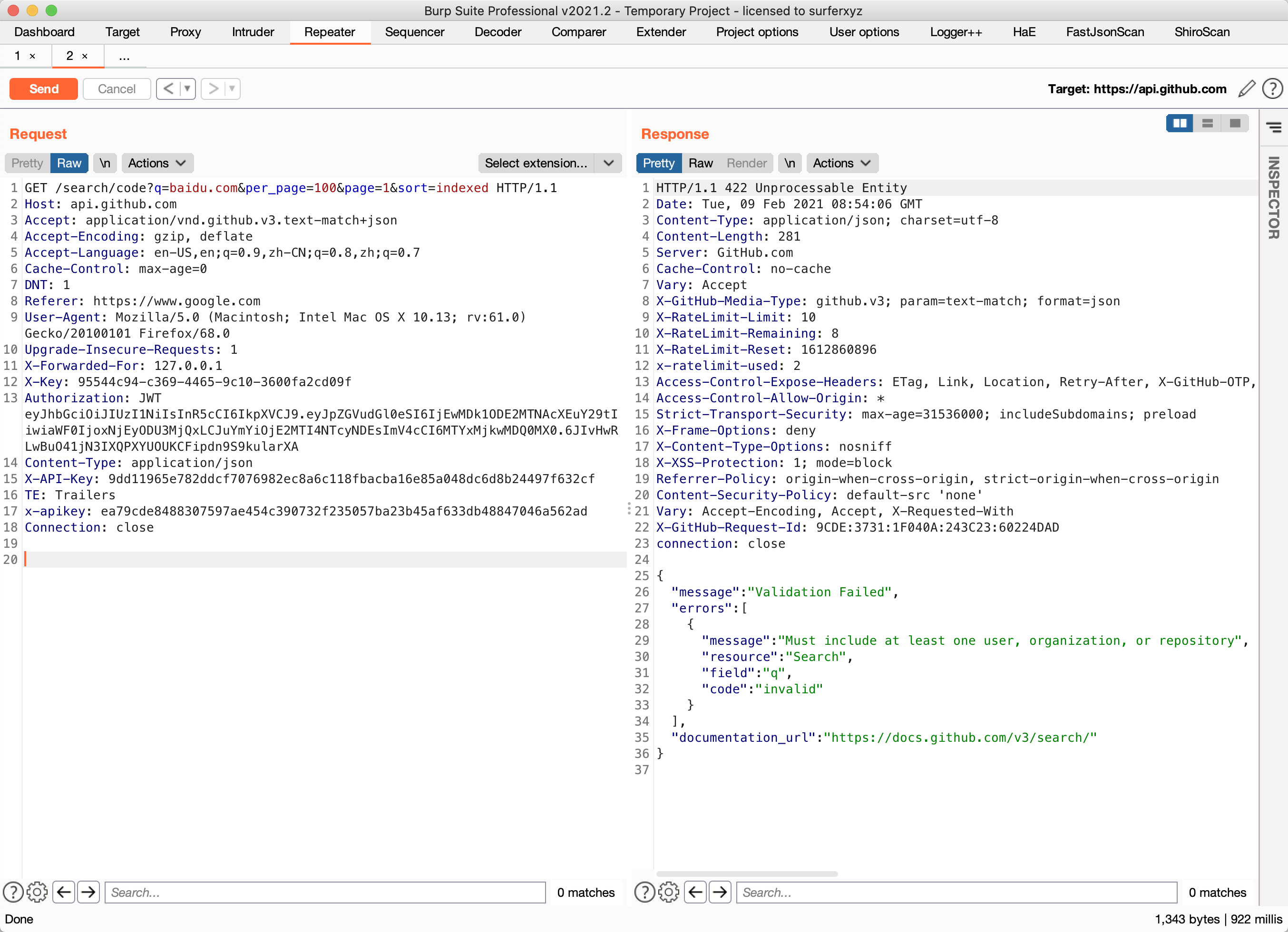 github的api搜索语法显示错误 · Issue #188 · shmilylty/OneForAll · GitHub