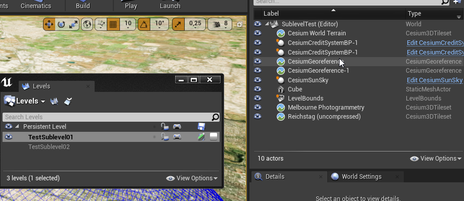 Credits missing, duplicate Georeference, when a sub-level needs to have georeferenced objects ...