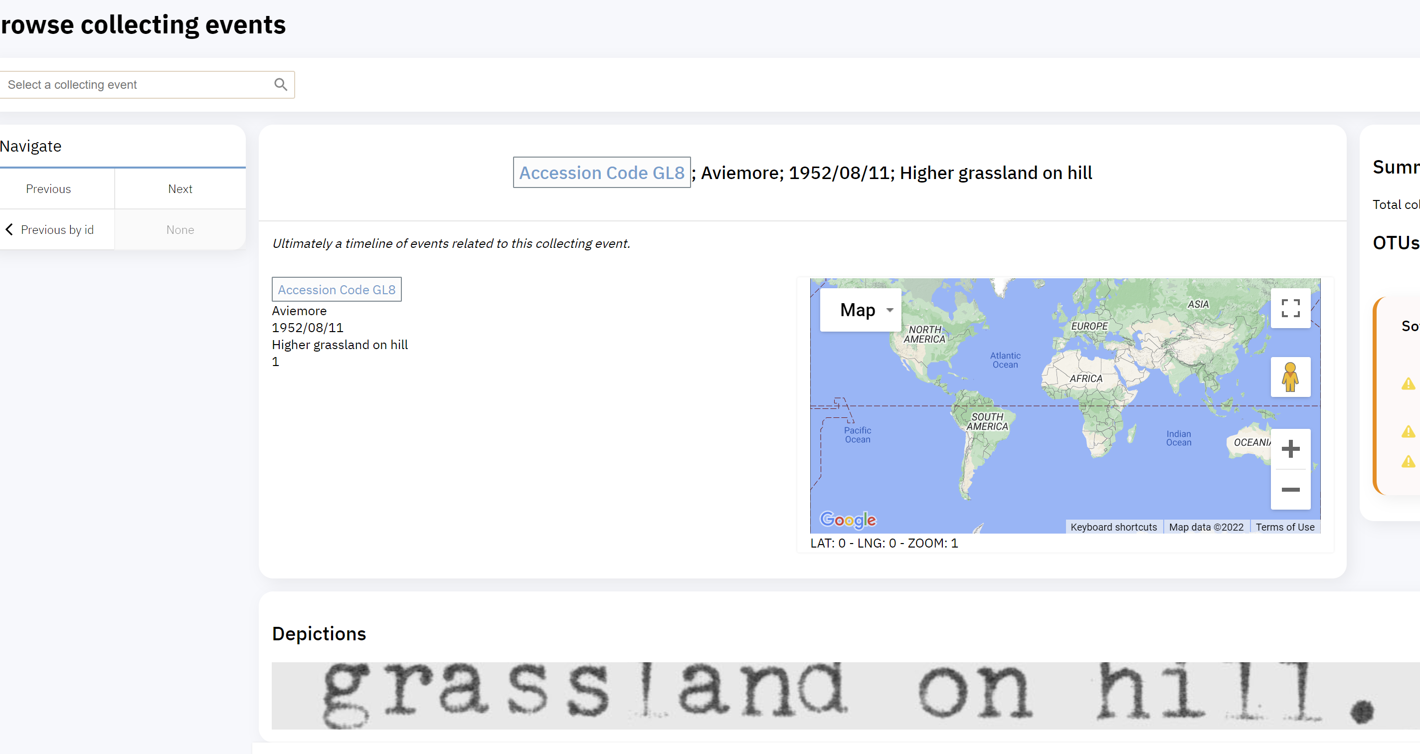 Task - Browse collecting event - depictions are not visible. · Issue #3012 · SpeciesFileGroup ...