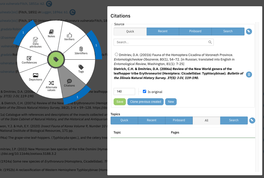 Task - Radial - Citations - Topics - List of All Topics is not displayed. · Issue #3125 ...