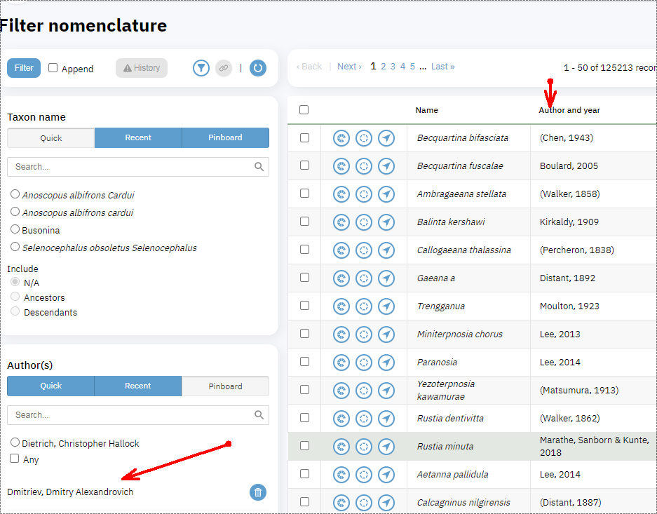 Task - Filter nomenclature - People filtering does not work · Issue #3332 · SpeciesFileGroup ...