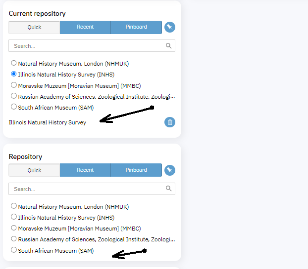 Bug Repository Selection Does Not Appear In Filter Collection Objects · Issue 3430