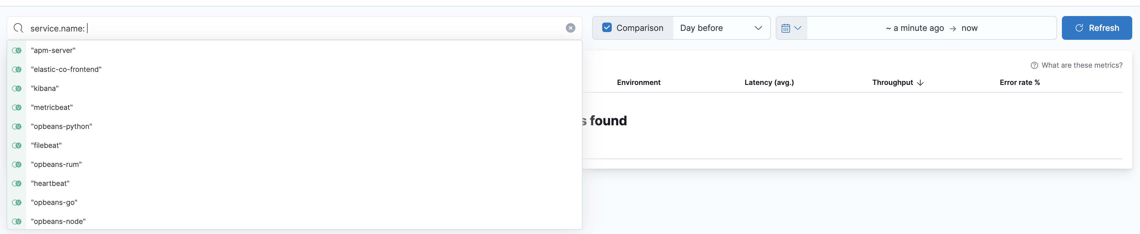 [APM] Kql Search Bar suggests values outside the selected time range · Issue #90166 · elastic ...