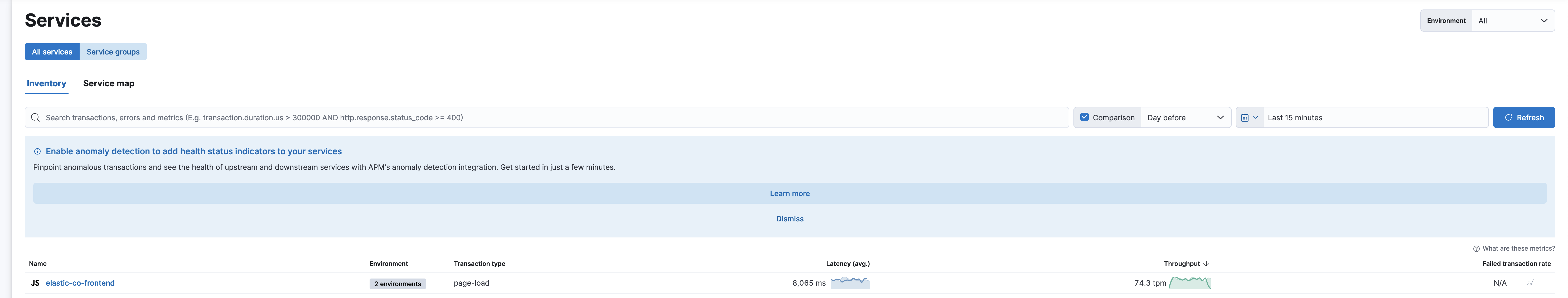 [APM] anomaly detection callout buttons are too big · Issue #145992 · elastic/kibana · GitHub