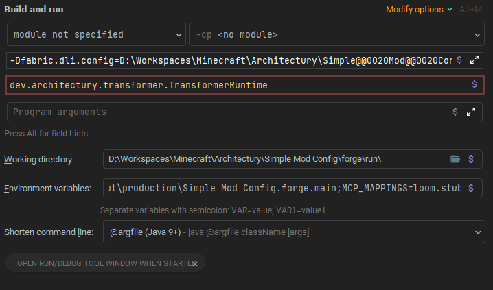 Run Configuration Doesn't Understand Spaces · Issue #2033 · minecraft-dev/MinecraftDev · GitHub