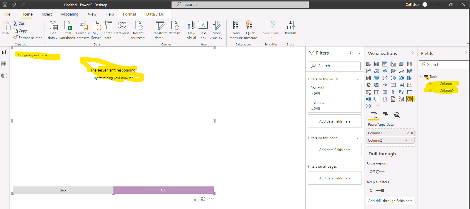 [CoE Starter Kit - BUG] embedding apps in Power BI fails with "server isn't responding" · Issue ...