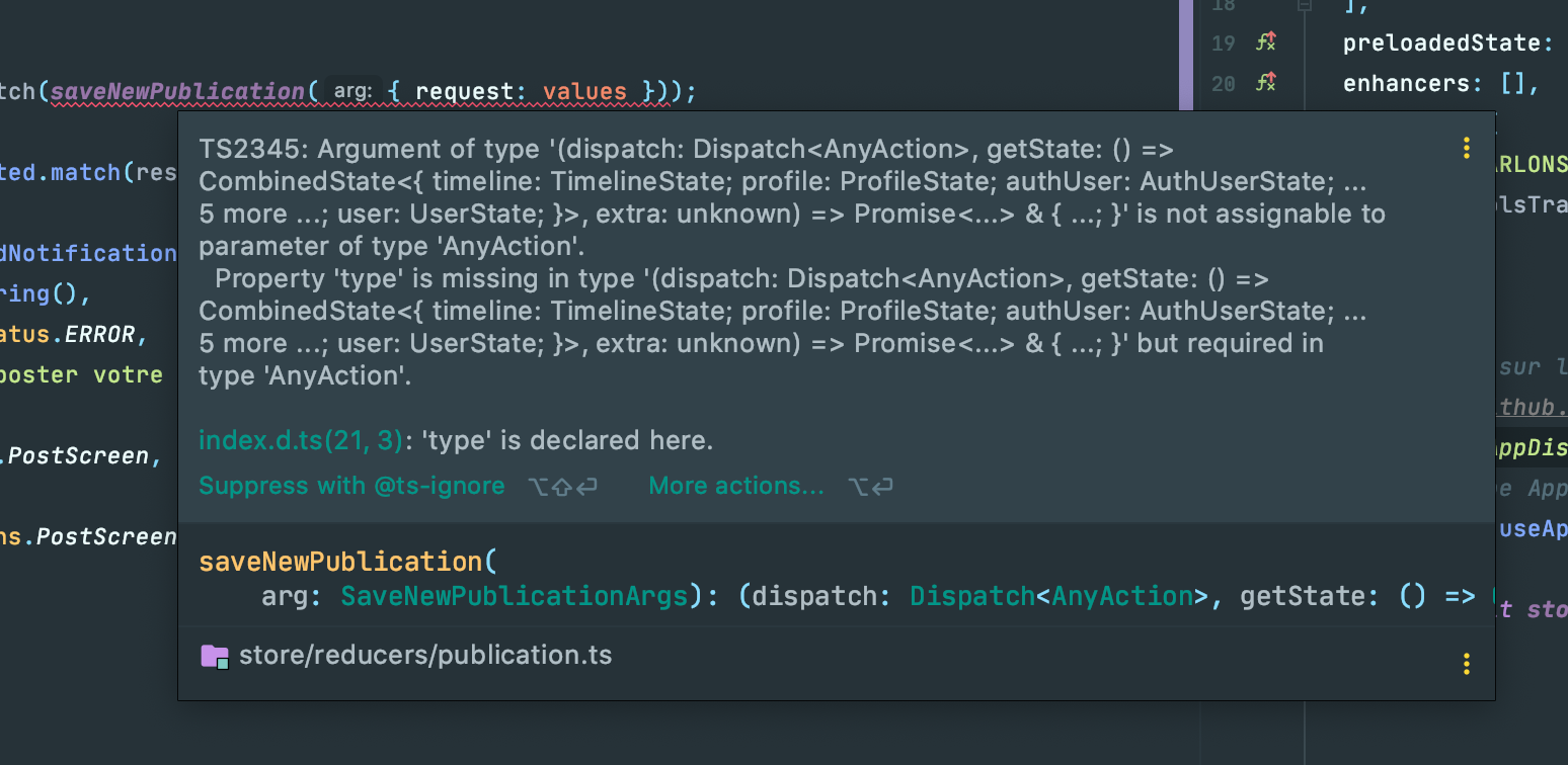 Type Issue With Action Returned From Dispatching Async Action · Issue 485 · Reduxjsredux