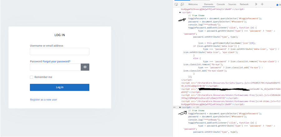 Toggles Password Visibility On Theme Login Form W Workaround · Issue 14510 · Orchardcms