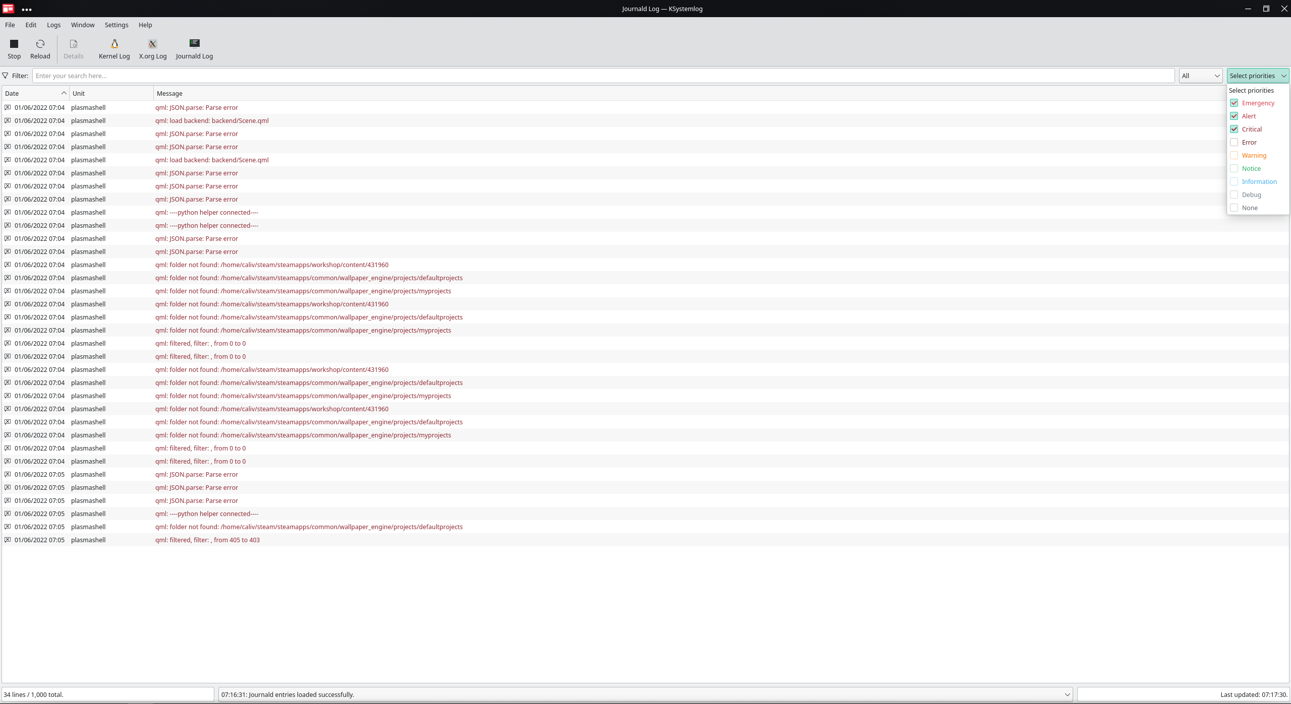 Ocean painting crashes plasmashell · Issue #182 · catsout/wallpaper-engine-kde-plugin · GitHub