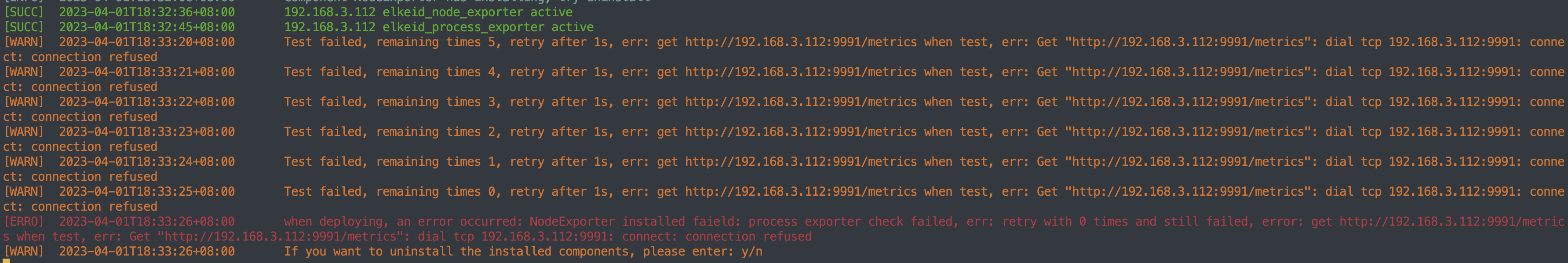 NodeExporter installed faield: process exporter check failed · Issue ...