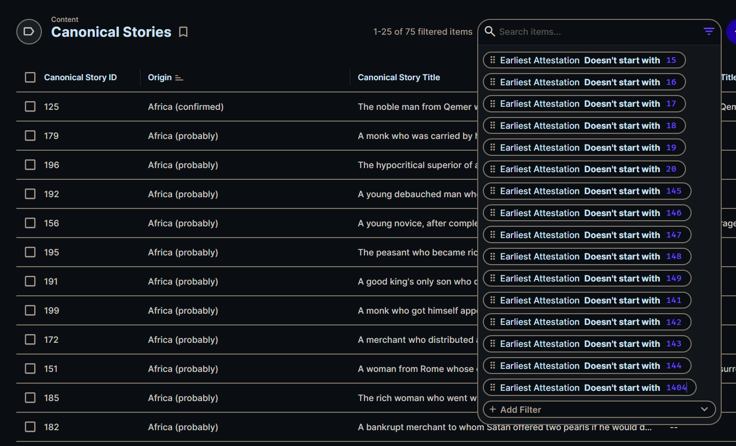 7Span: Story Index page: Search, Filter Buttons, Sliders 9/22/23 · Issue #291 · PrincetonPEMM ...