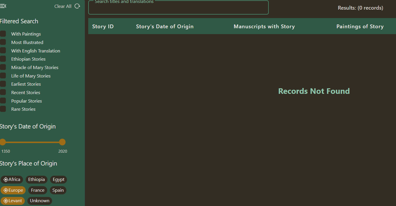 7Span: Story Index page: Search, Filter Buttons, Sliders 9/22/23 · Issue #291 · PrincetonPEMM ...
