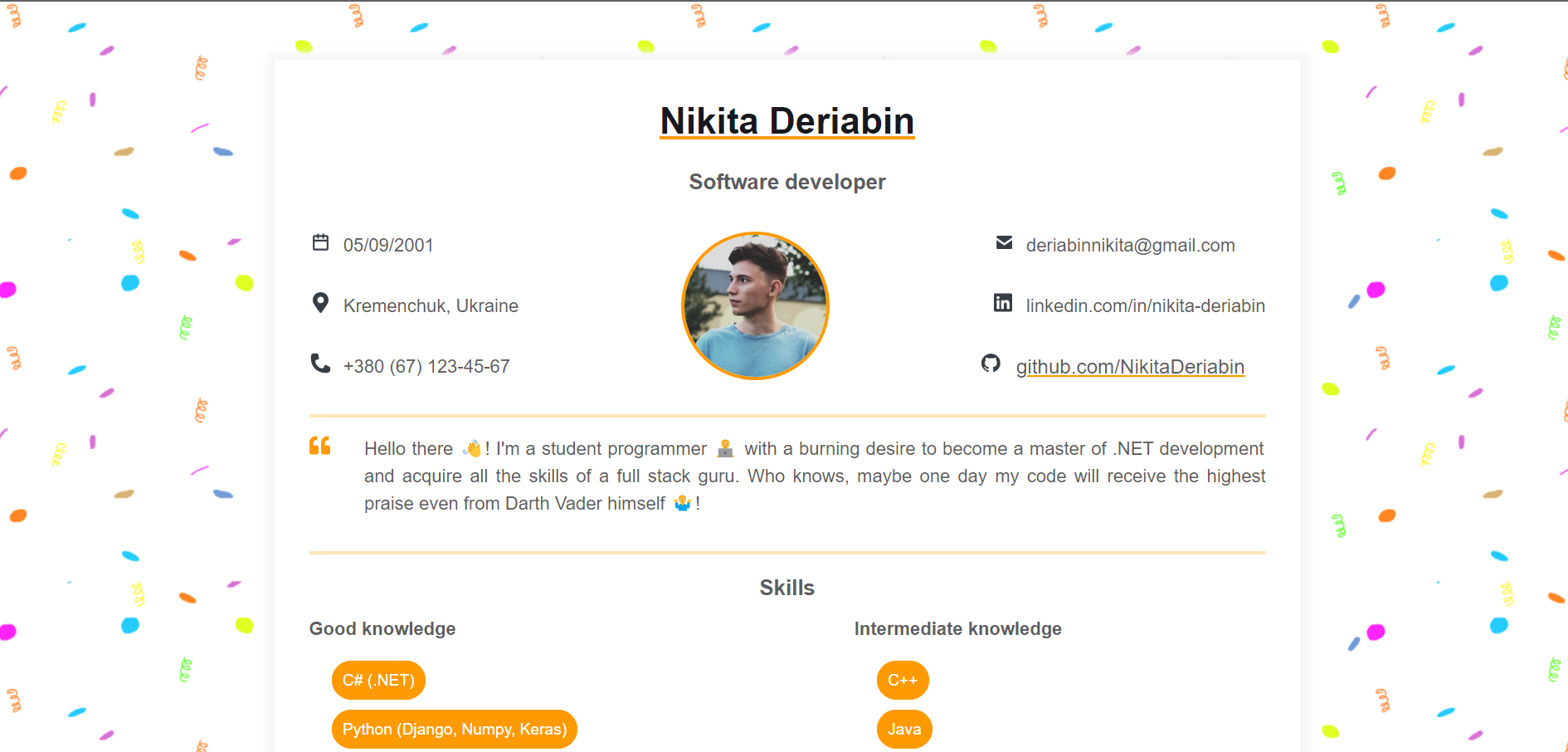 GitHub - NikitaDeriabin/homepage: My very own personal website ...