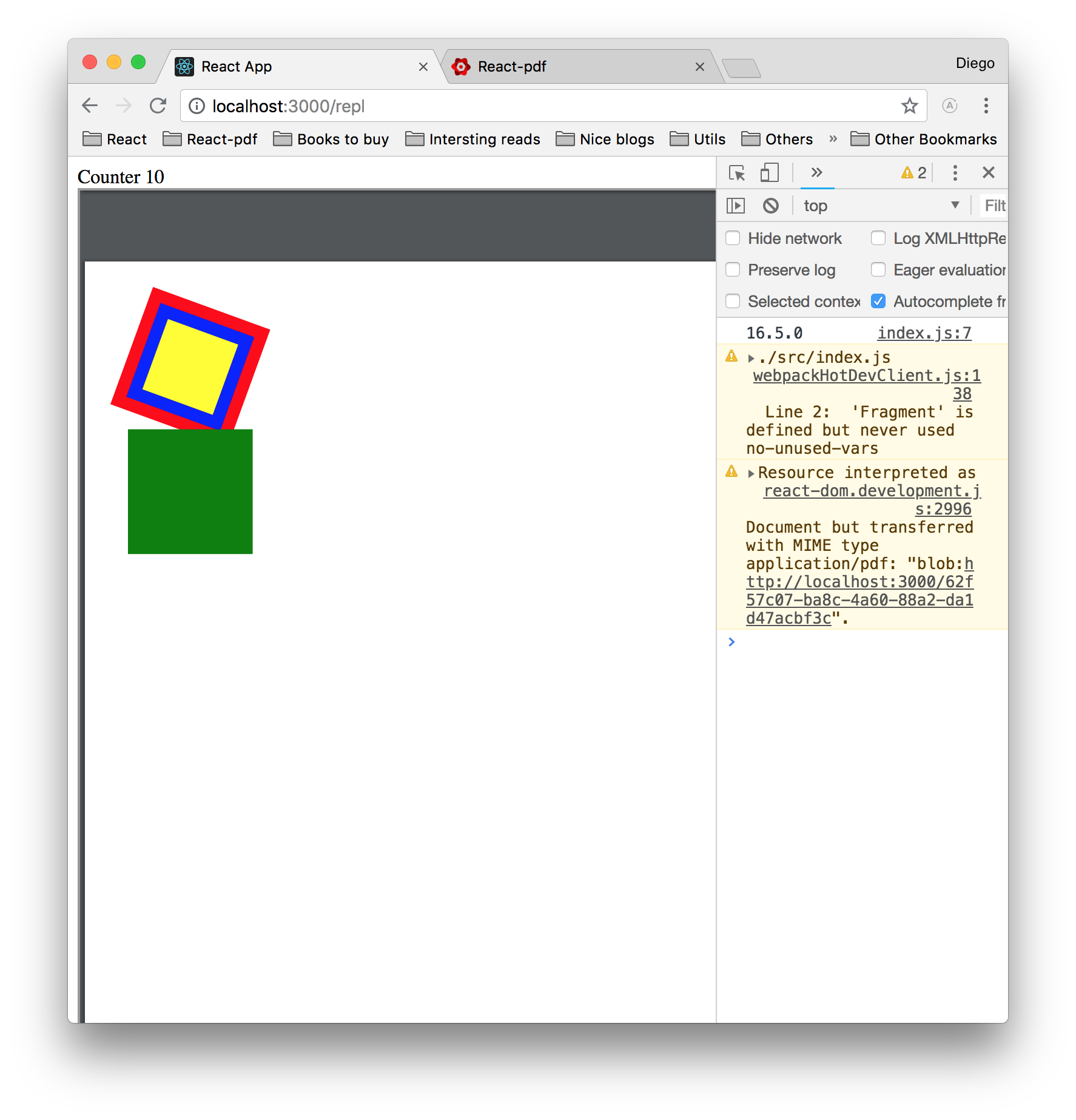 Document fails to render with react@16.5.0 · Issue #305 · diegomura/react-pdf · GitHub