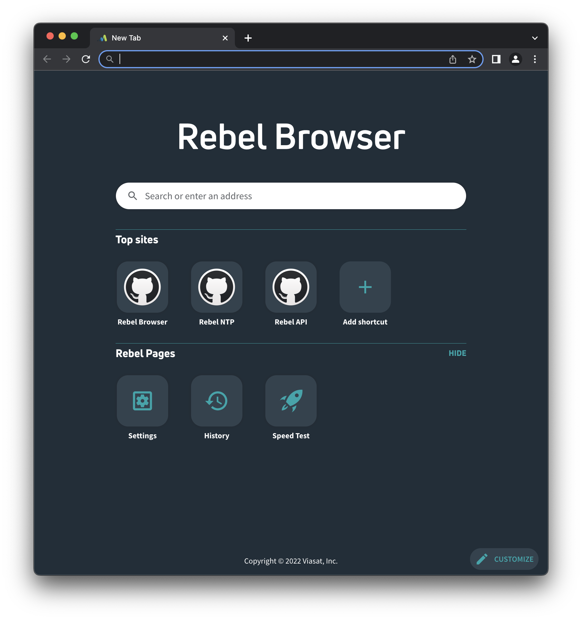 New Tab Page - RebelBrowser/rebel GitHub Wiki