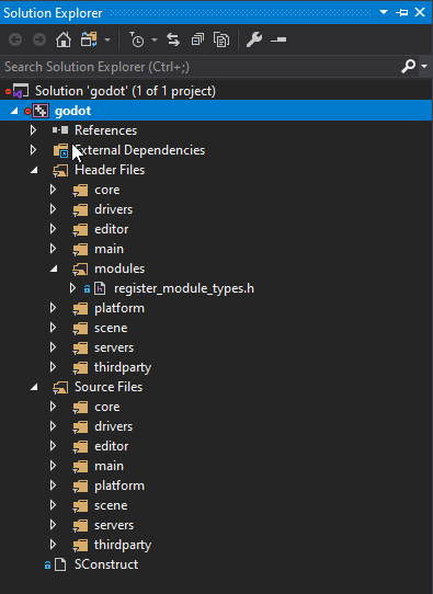 Modules no longer show up in VisualStudio Projects · Issue #37037 · godotengine/godot · GitHub