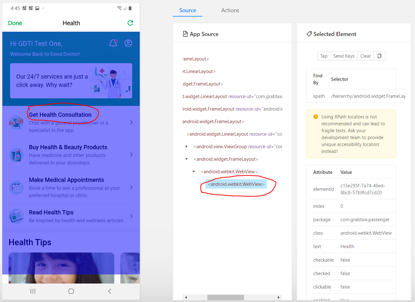 Appium Suddenly Cant Detect Element For Android Webview Apps · Issue