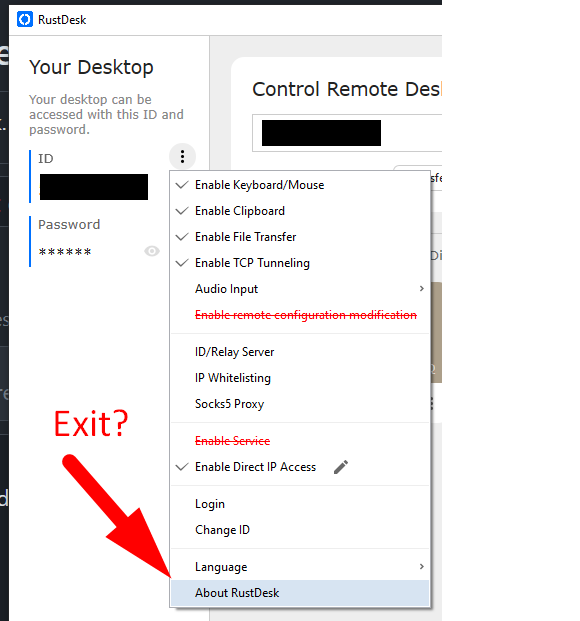 Shutdown/exit option on options on Id text, or maybe tray right click menu? · Issue #3927 ...