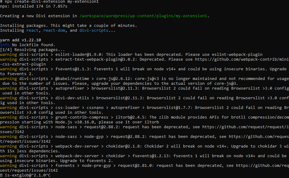 Module not shown in Frontend Builder/Warnings when create divi-extension via Script · Issue #440 ...