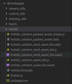 implement Holistic with React js, static/local import instead cdn ...