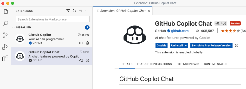 Chat extension doesn't work + no Icon in Activity Bar · Issue #316 ...