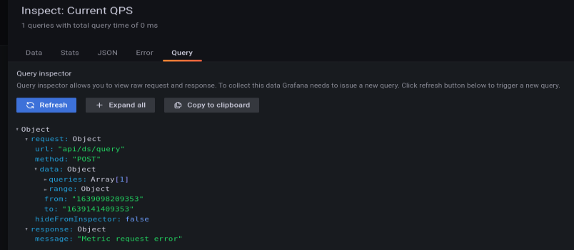 MySQL Overview Dashboard - Metric request error - Grafana 8.3.1 · Issue ...