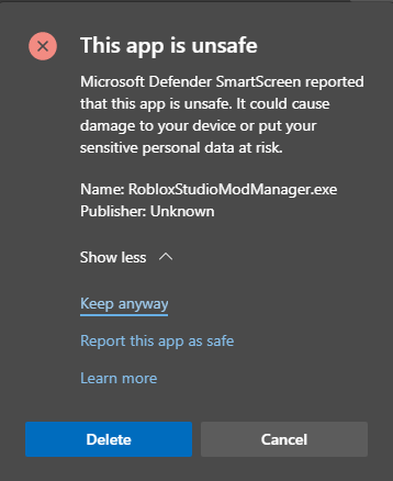 Cannot even download mod manager · Issue #115 · MaximumADHD/Roblox-Studio-Mod-Manager · GitHub