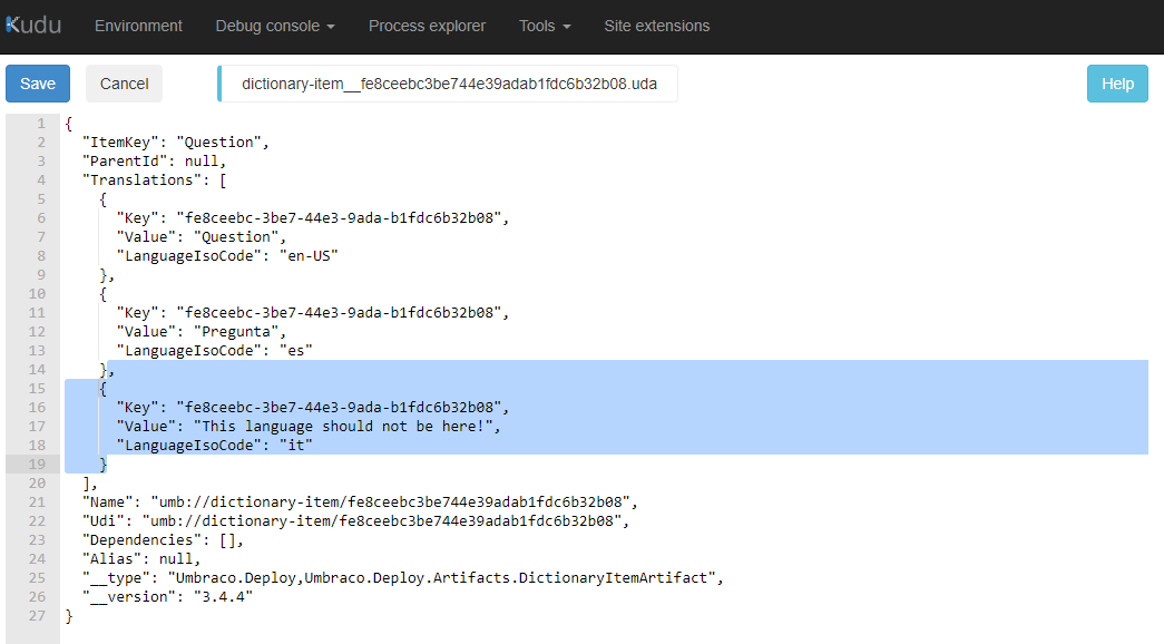 Dictionary items are not re-saved after deleting a backoffice language, which may result in an ...