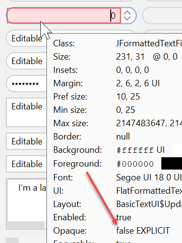 JSpinner - Left border issue · Issue #382 · JFormDesigner/FlatLaf · GitHub