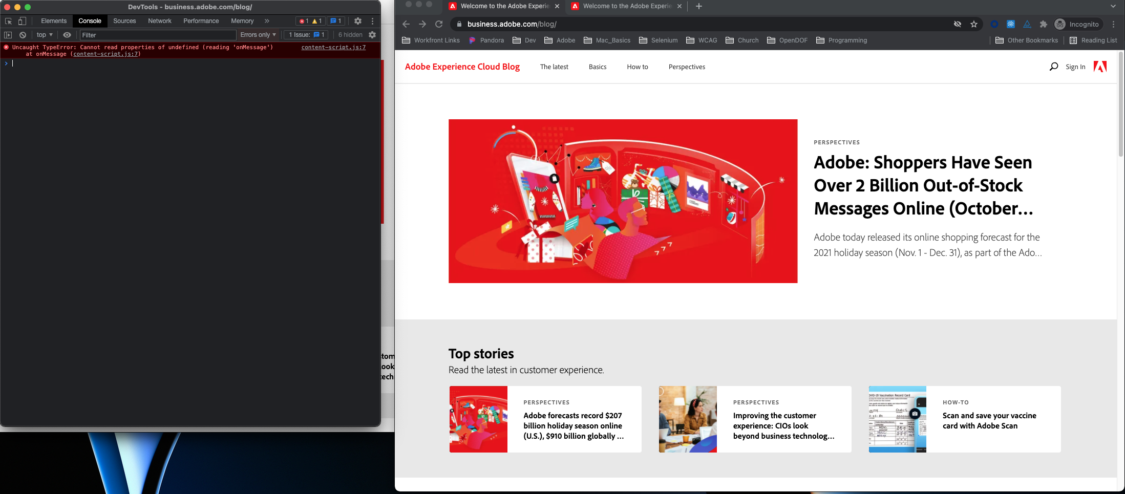JavaScript Console Errors found on /blog and blog post · Issue #152 ...