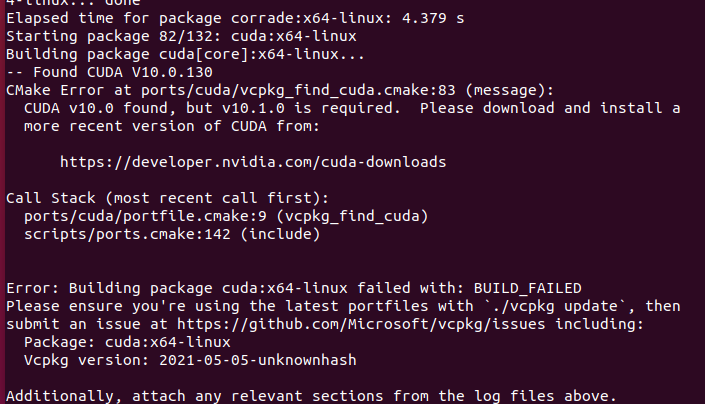 cudnn[core]:x64-linux build failure · Issue #17940 · microsoft/vcpkg · GitHub