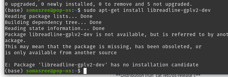 Error Reagarding Libreadline Gplv2 Dev After A Ssytem Update · Issue 2815 · Pop Os Pop · Github