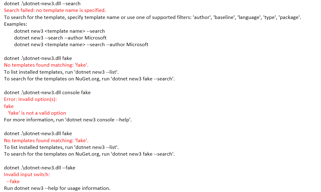 [CLI] Revise using colors and output streams used · Issue #2720 · dotnet/templating · GitHub
