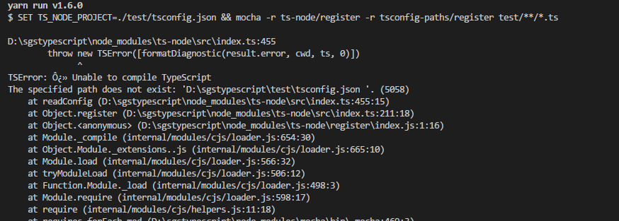 Testing With Mocha And Defining Project With Ts Node Project Fails