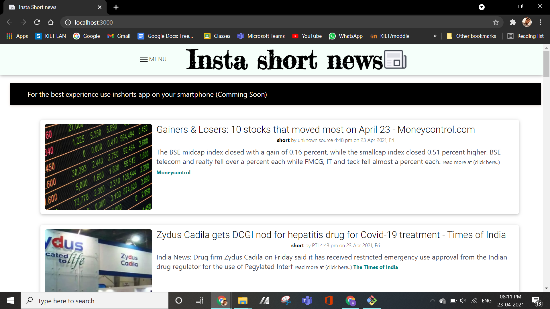GitHub - ayush-2424/Insta_News_React_app: react News App
