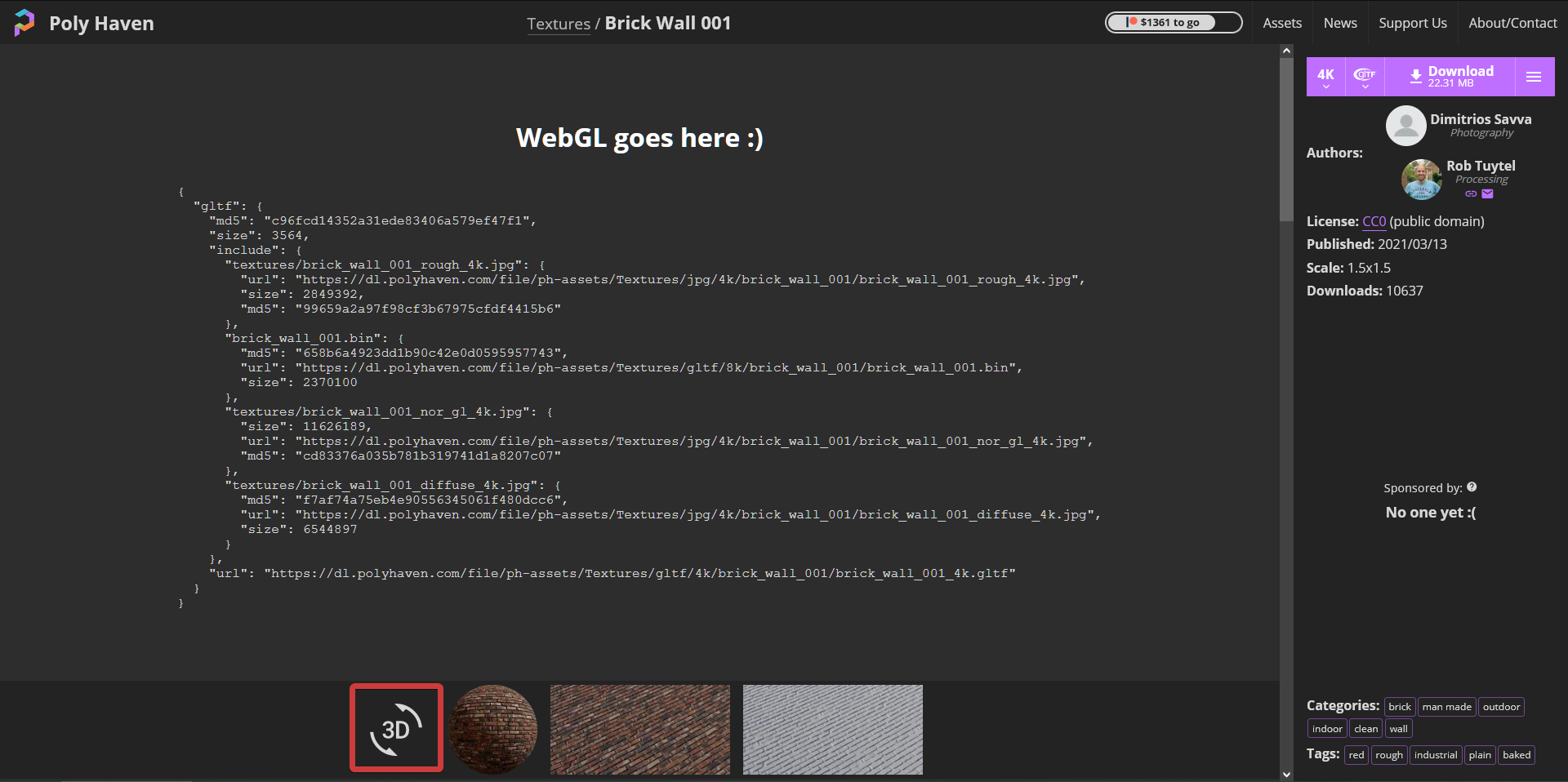 WebGL previews for Textures & Models · Issue #24 · Poly-Haven/polyhaven ...