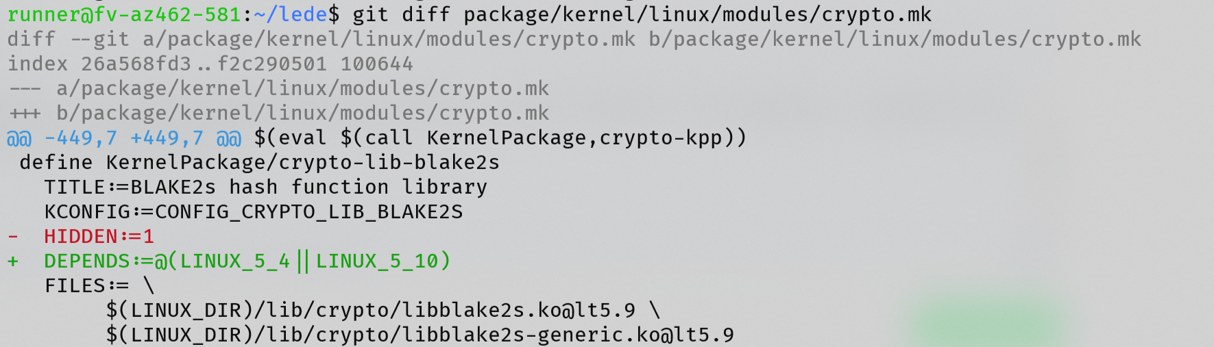 勾选Wireguard编译出错，提示缺少libblake2s.ko · Issue #9483 · coolsnowwolf/lede · GitHub