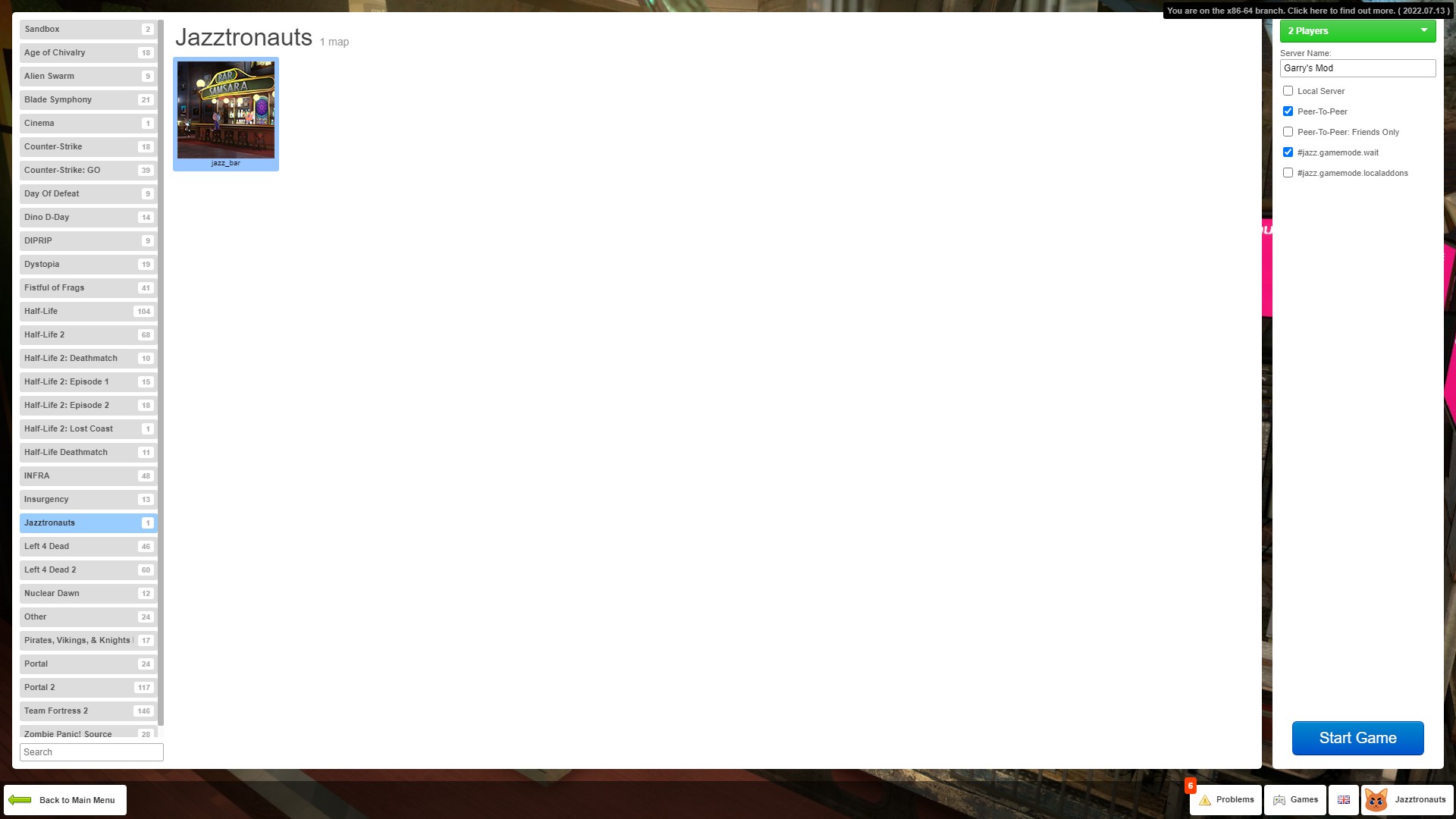When starting a new server, the toggleable options just say "#jazz ...