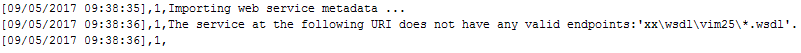 Unable to use a WSDL file to generate proxy: "The service at the following URI does not have any ...