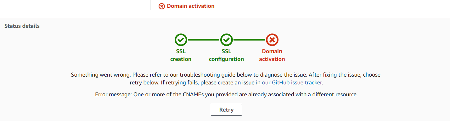 Domain Activation Is Failed Brief Description · Issue 1318 · Aws Amplifyamplify Hosting