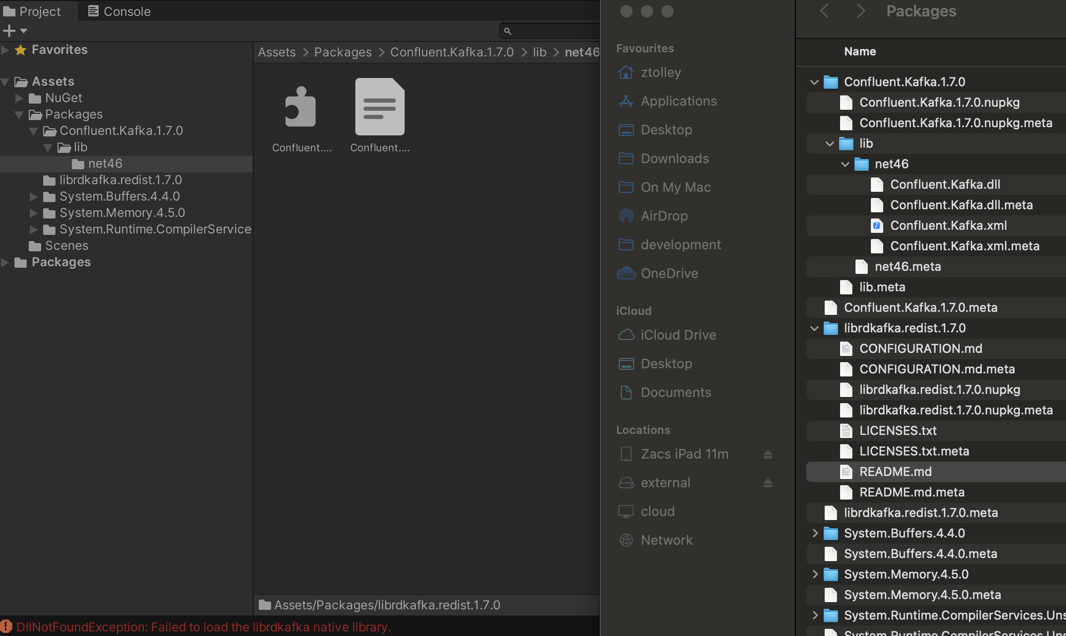 Kafka in Unity not working. Seems to have broken assemblies or conflicting with Unity's. How to ...