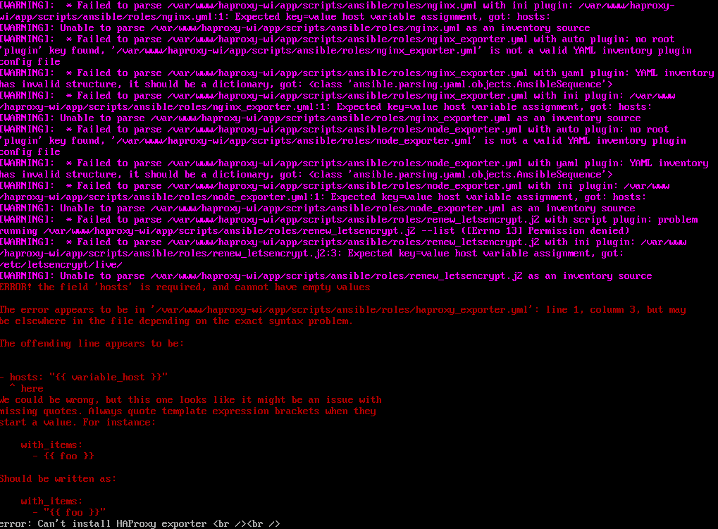 Issue with installation of Haproxy, nodes exporter · Issue #297 · hap-wi/roxy-wi · GitHub