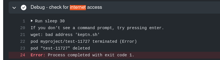 Fix random error messages in integration test workflow · Issue #4385 ...